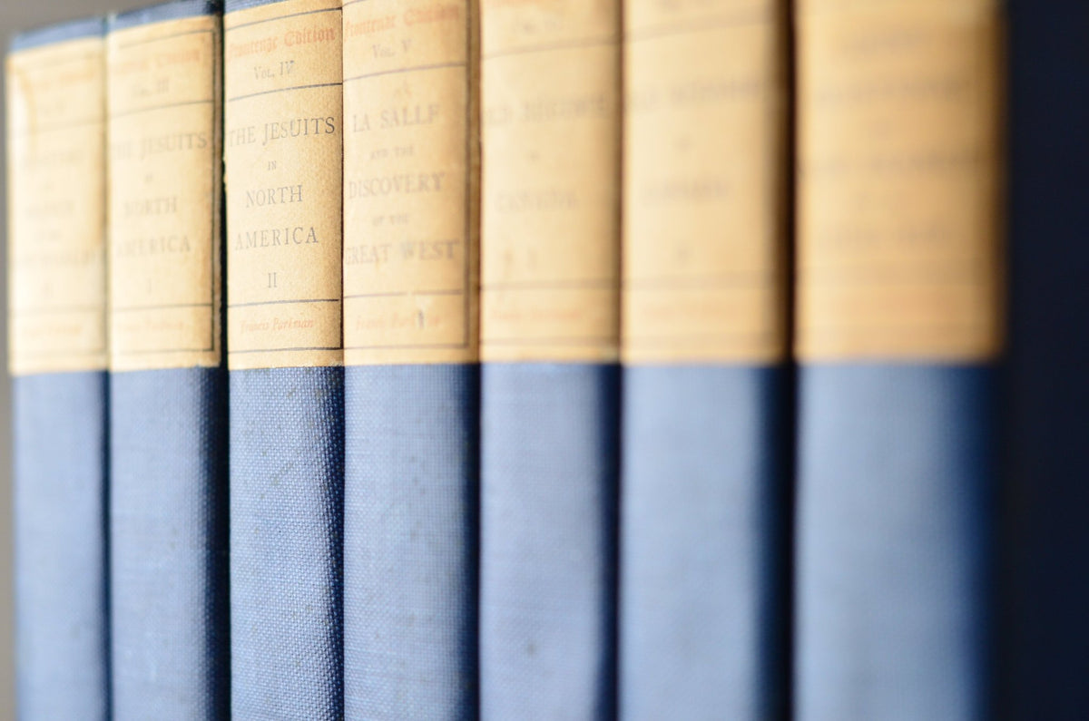 Blue Antique Cloth Book Set for Decor | Brookfield Books | Brookfield Books