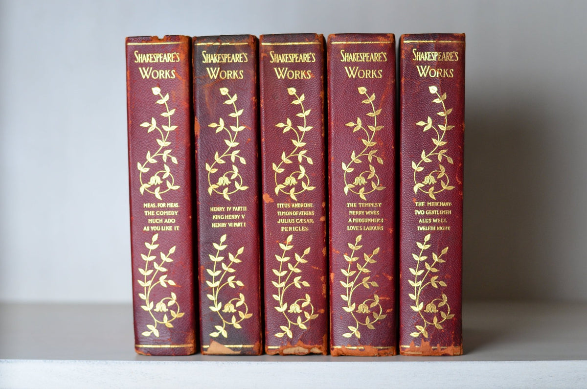 Red Antique Leather Book Set for Decor | Brookfield Books | Brookfield ...