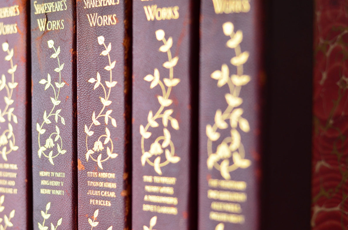 Red Antique Leather Book Set for Decor | Brookfield Books | Brookfield ...