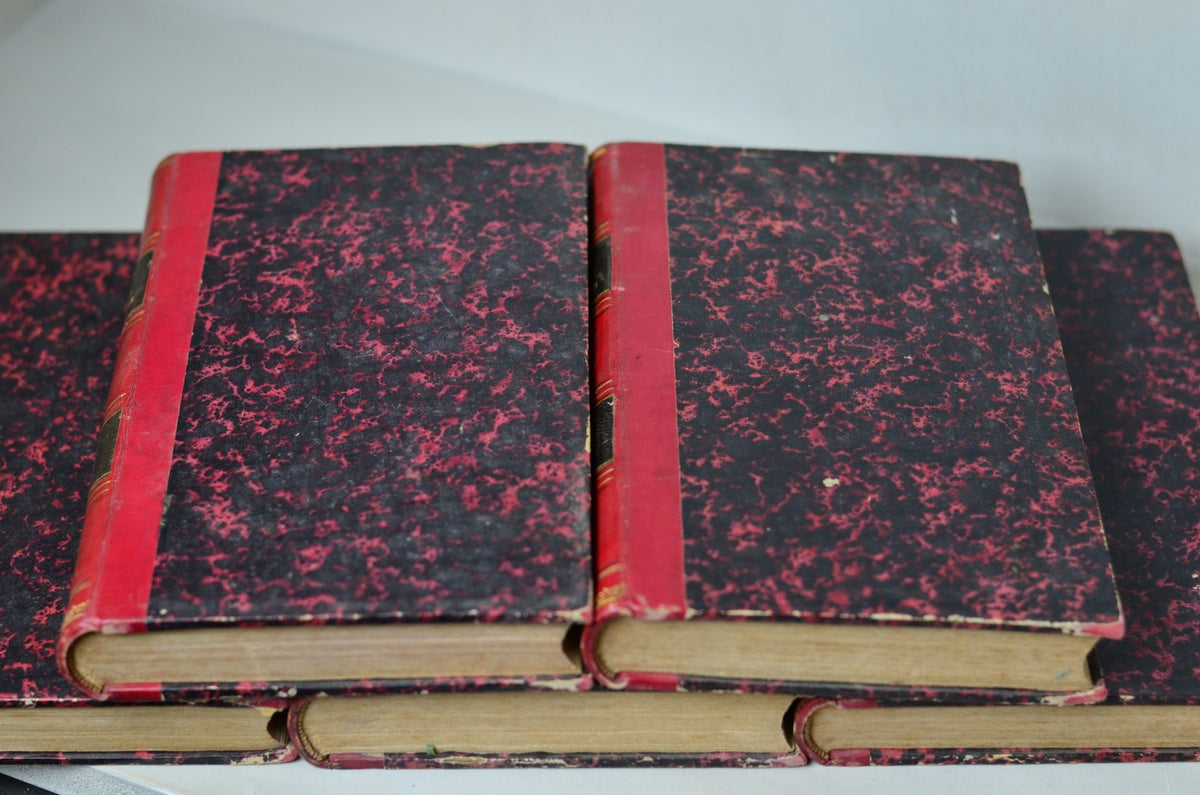 Red Antique Leather Book Set for Decor | Brookfield Books | Brookfield ...