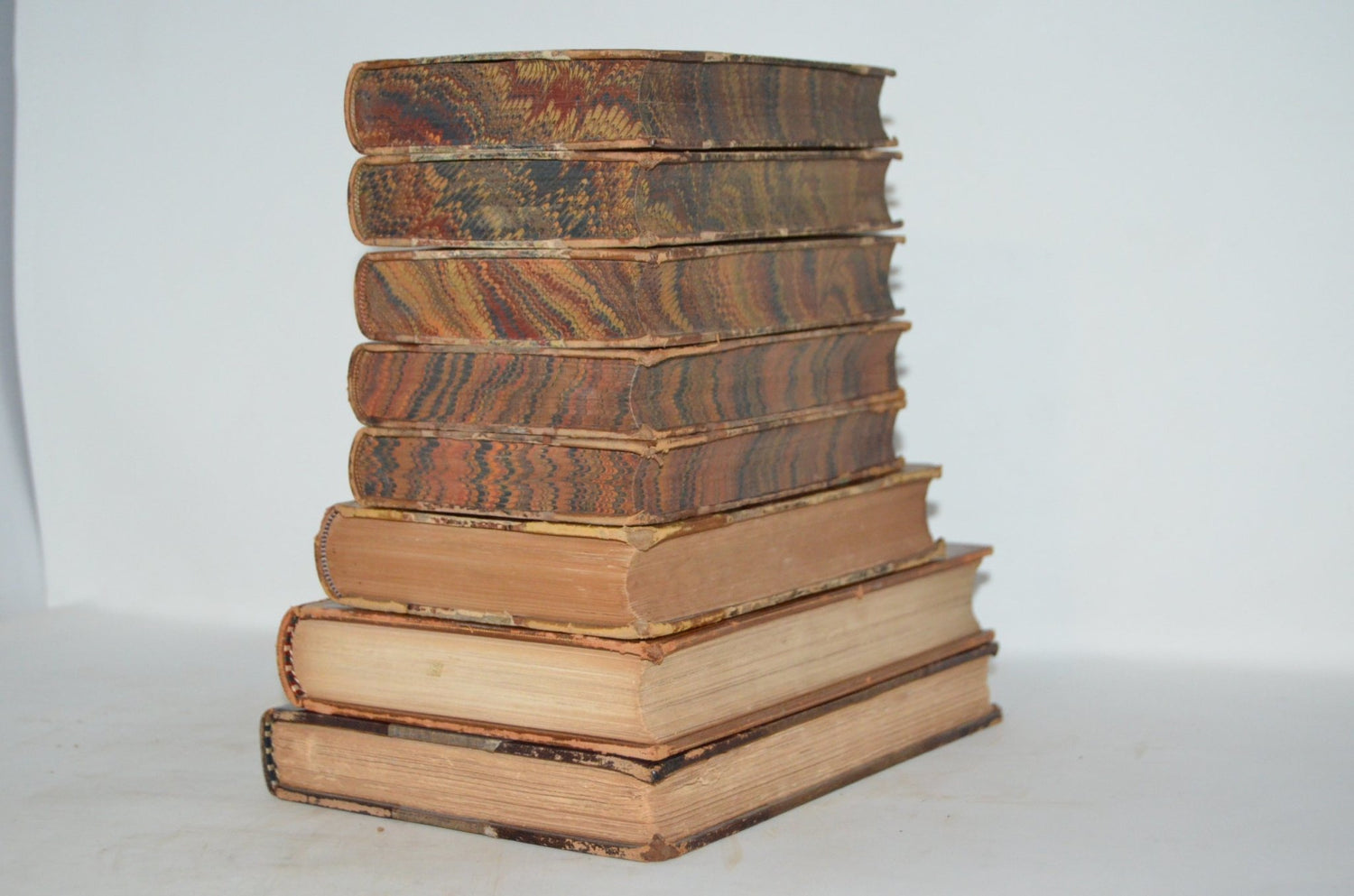 Antique Leather Bound Book Décor – 9.5” Shades of Brown & Gold - Shake ...
